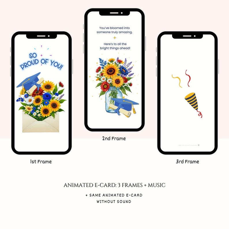 Animated Graduation E-card With Music: Floral Design (digital Download ...