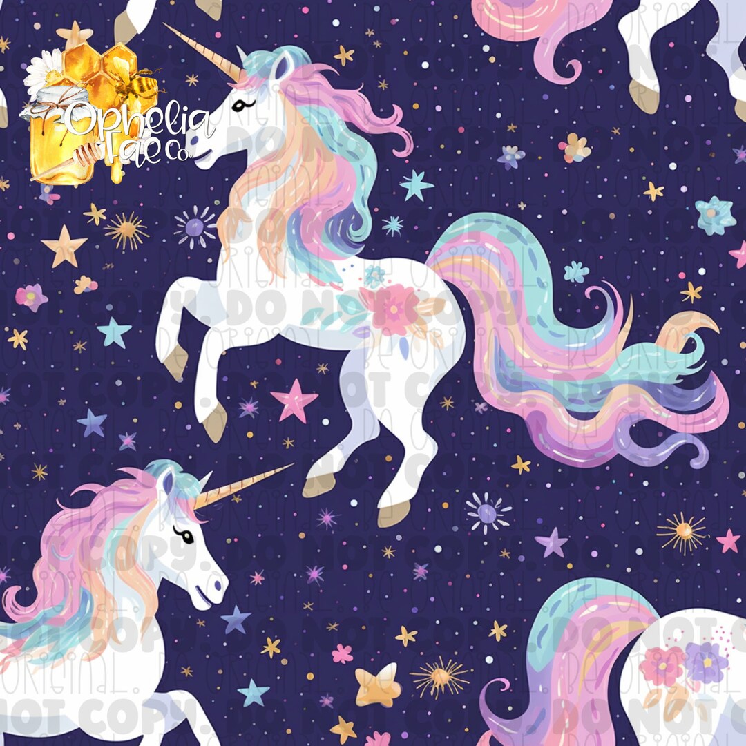 Pastel Rainbow Unicorn Stars PNG Digital Download Seamless - Etsy UK