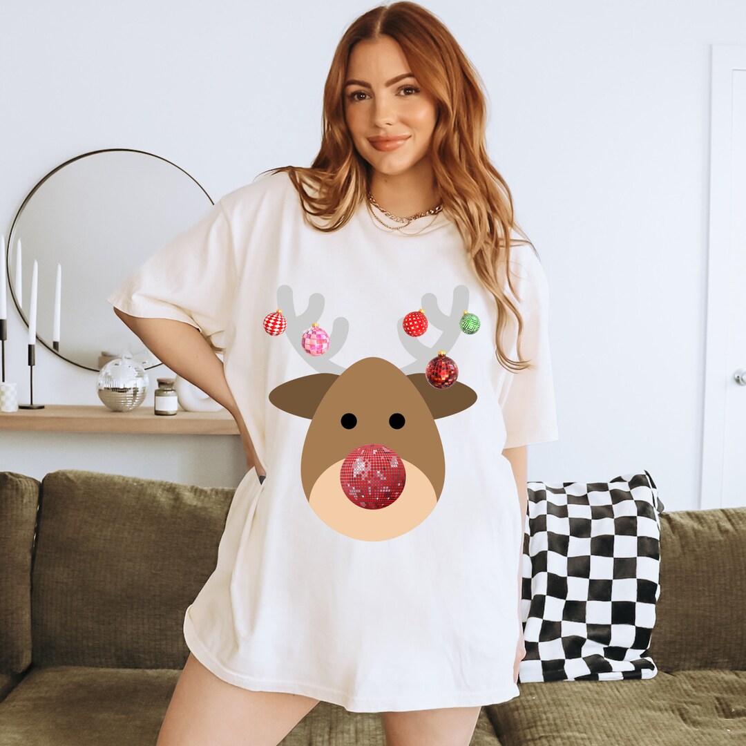Retro Reindeer Disco Ball Png - Etsy