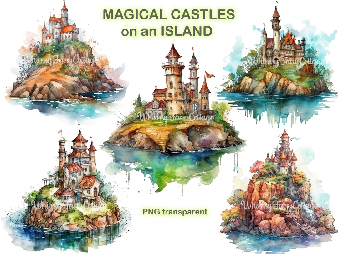 Island Castles Clipart PNG Transparent, Magical Castles PNG, Storybook ...