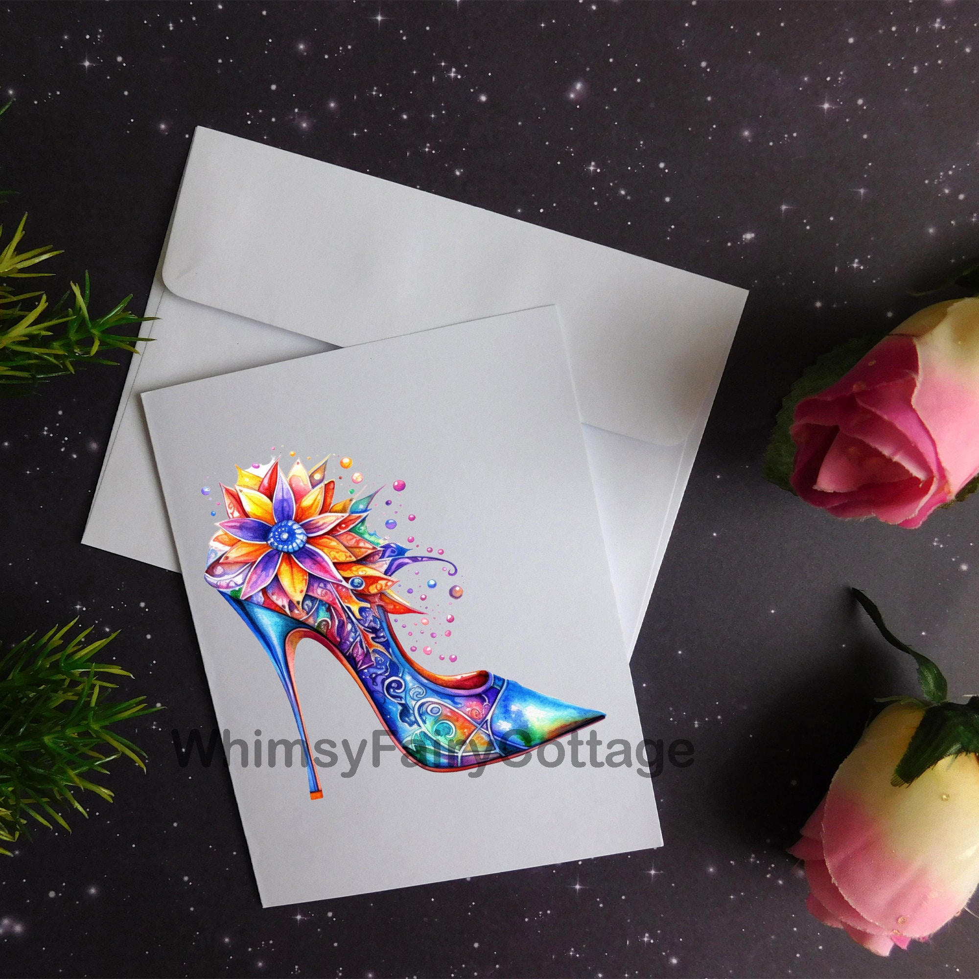 Floral Rainbow Stilettos Clipart PNG Transparent, Rainbow High Heels ...