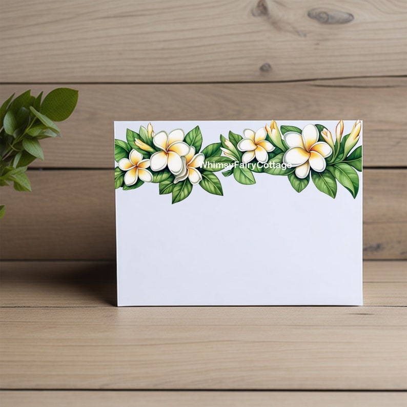12 Plumeria Border Clipart Flower Borders PNG Watercolor - Etsy