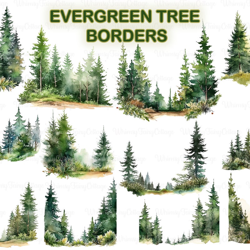 Pine Tree Clip Art - Etsy