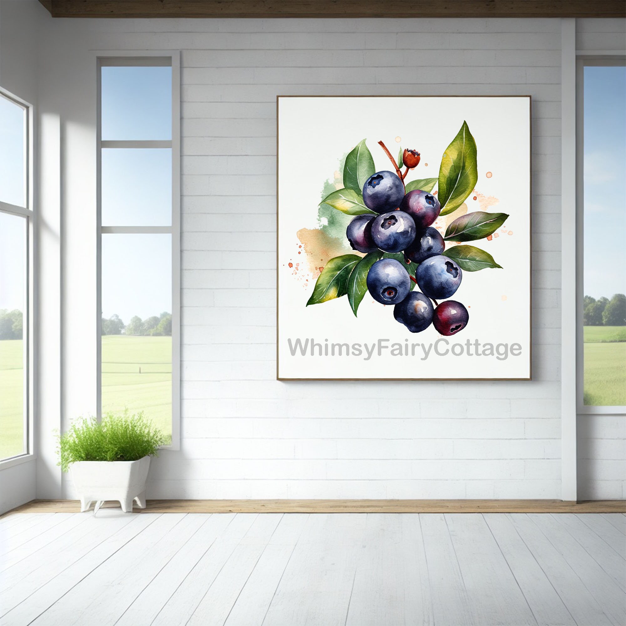 Huckleberries PNG Clipart, Berries With a Branch Digital Clip Art ...
