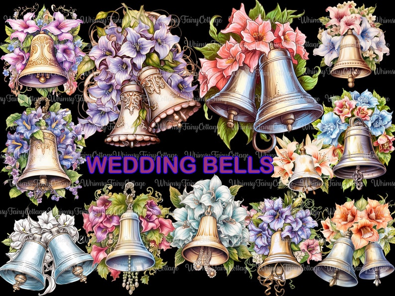 Wedding Bells Clipart Png, Bridal Invitation Background Border Floral ...