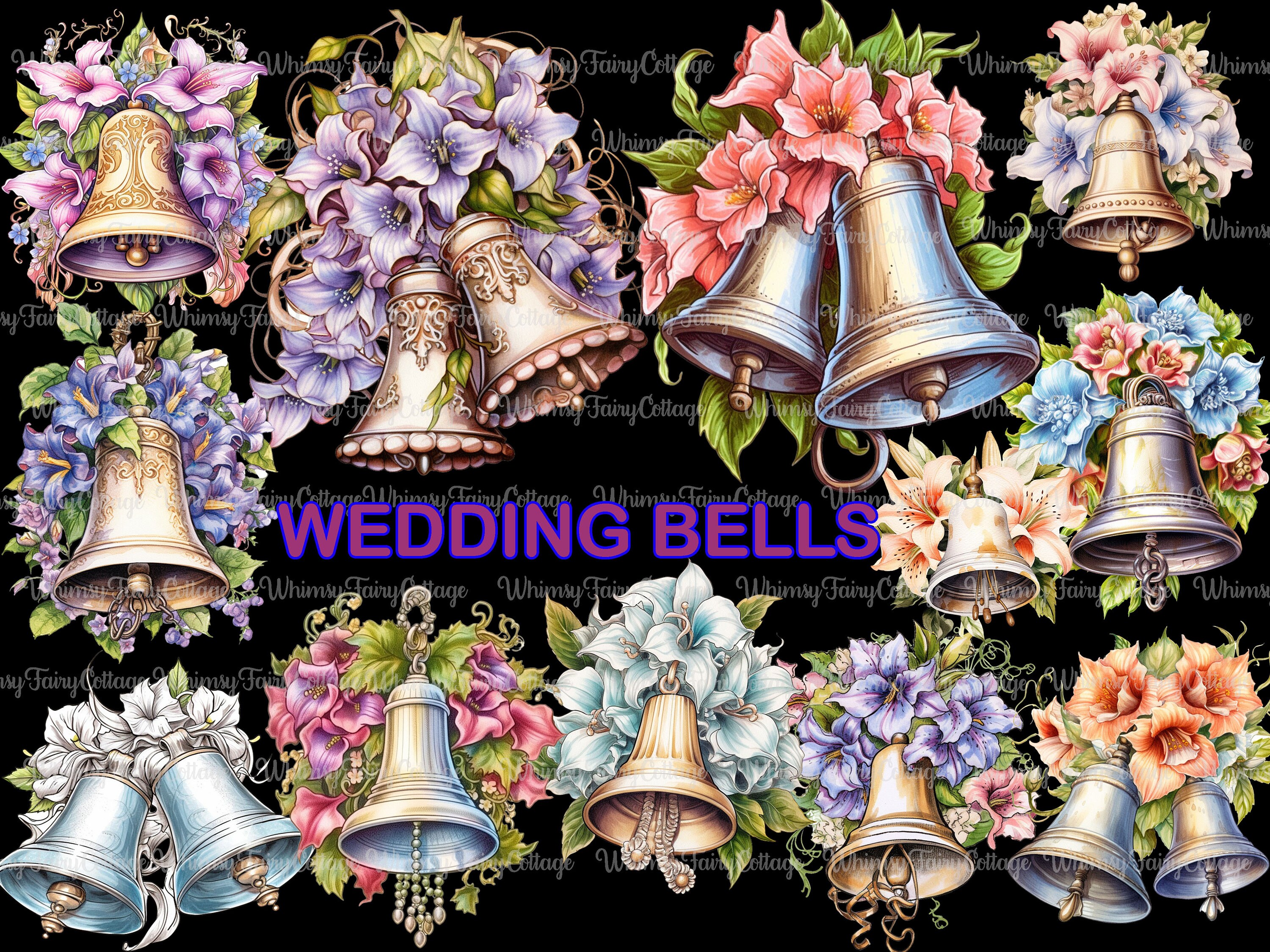 Wedding Bells Clipart Png, Bridal Invitation Background Border Floral ...