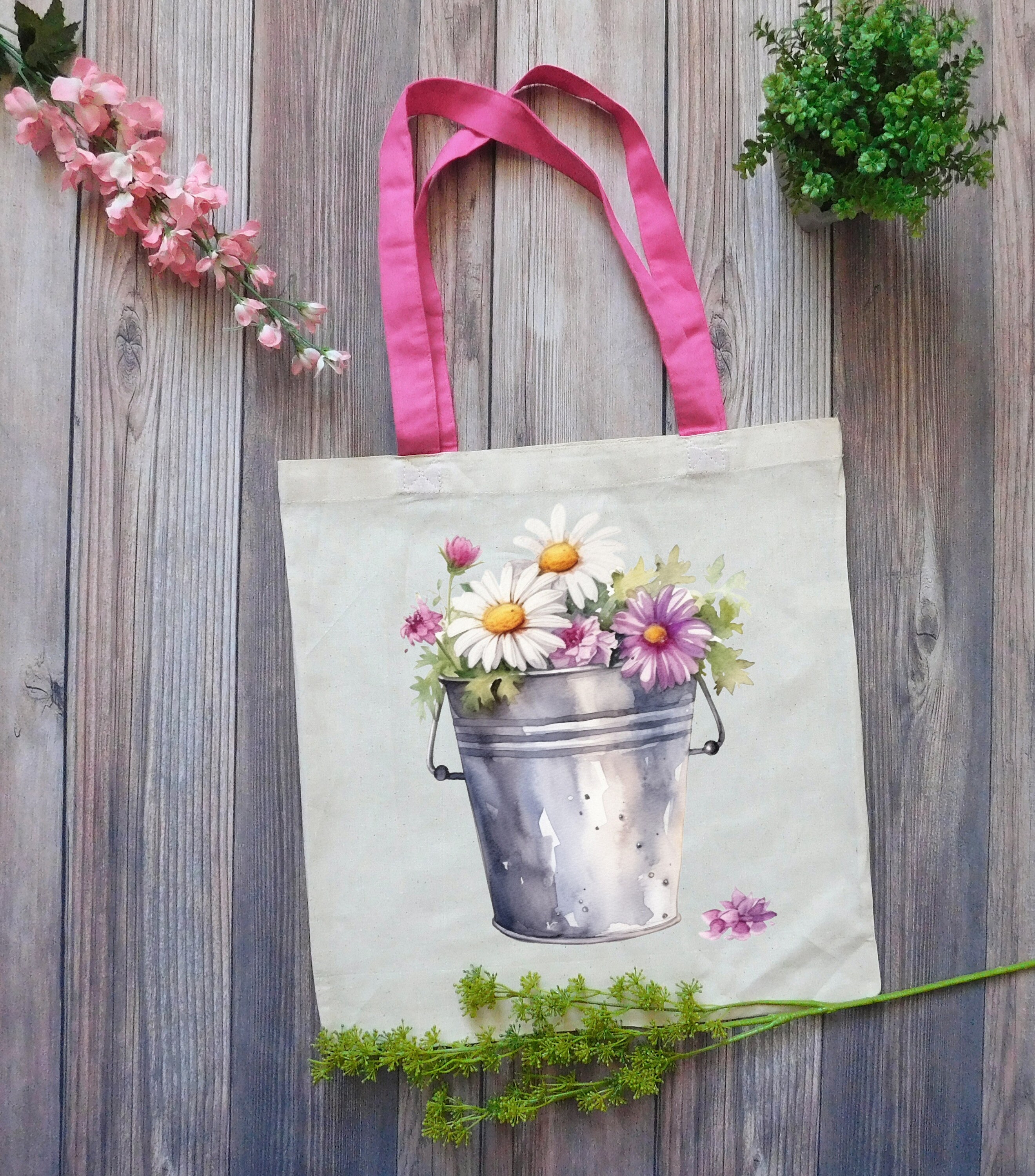 8 Garden Buckets in Watercolor Clipart Rustic Floral Buckets - Etsy