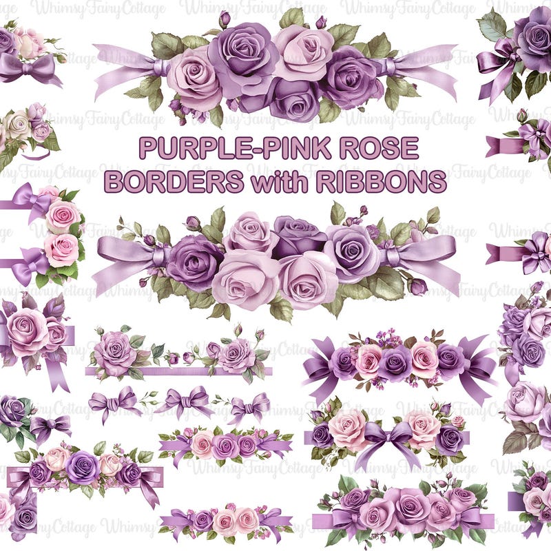 Purple Rose Border - Etsy