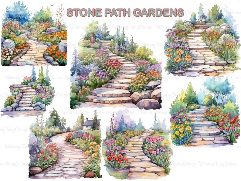 Stone Path Garden Clipart PNG Transparent, Cottage-core Stone Stairs ...