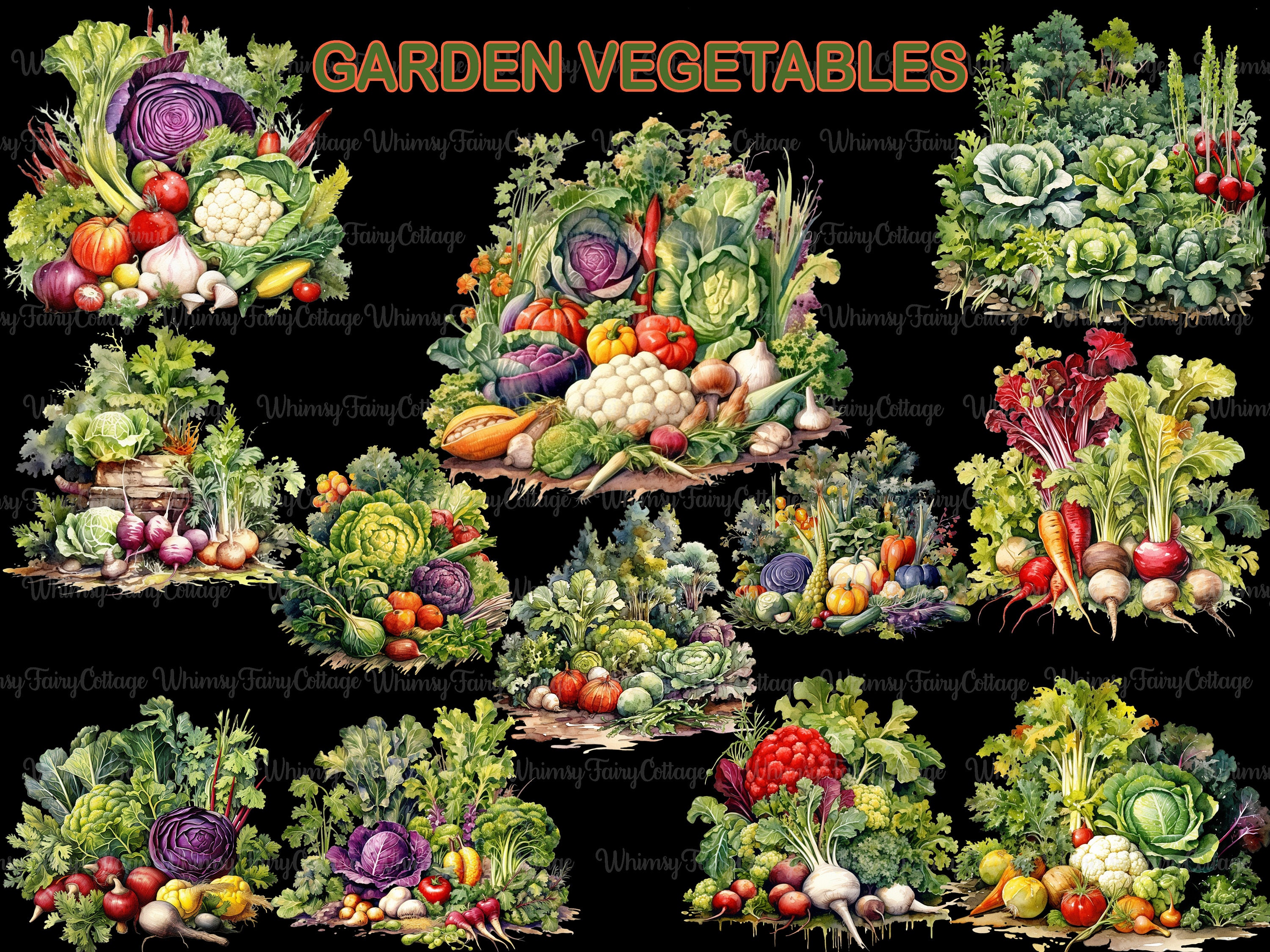 Garden Vegetable Clipart PNG Transparent, Vegetable Harvest PNG ...