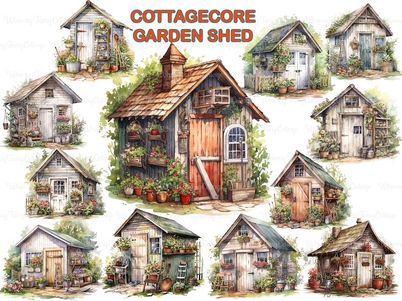 Garden Shed Clipart PNG Transparent, Floral Garden Barn PNG ...