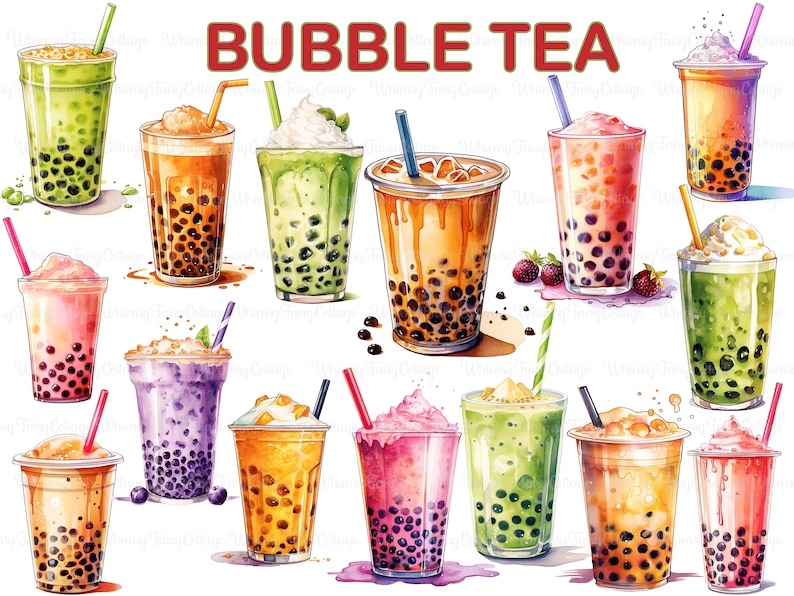 15 Bubble Tea Clipart PNG Clipart, Boba Tea Drinks Digital Clip Art ...