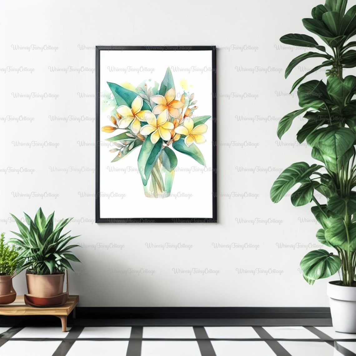 12 Watercolor Plumeria Clipart, PNG Plumerias, Lei Hawaiian Flowers ...