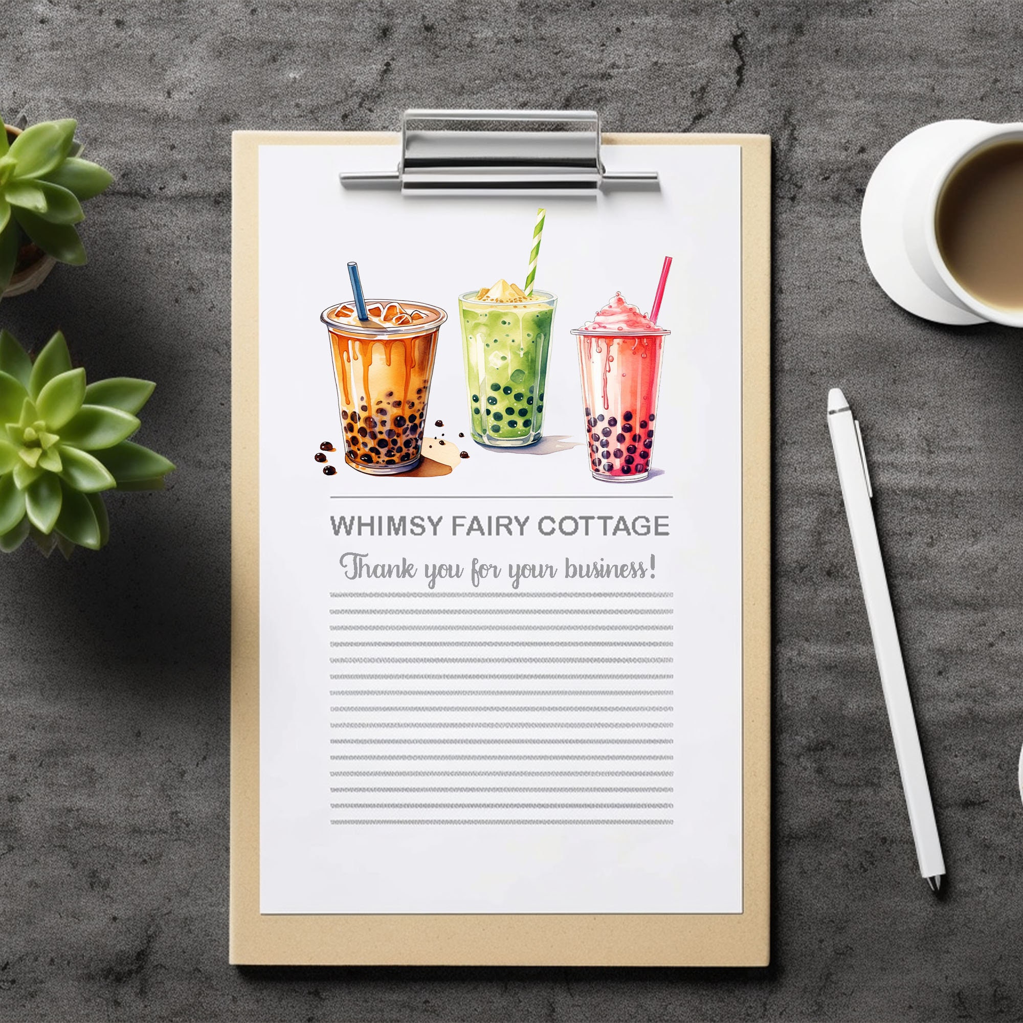 Bubble Tea Clipart, Boba Tea Drinks PNG Cardmaking Scrapbooking ...