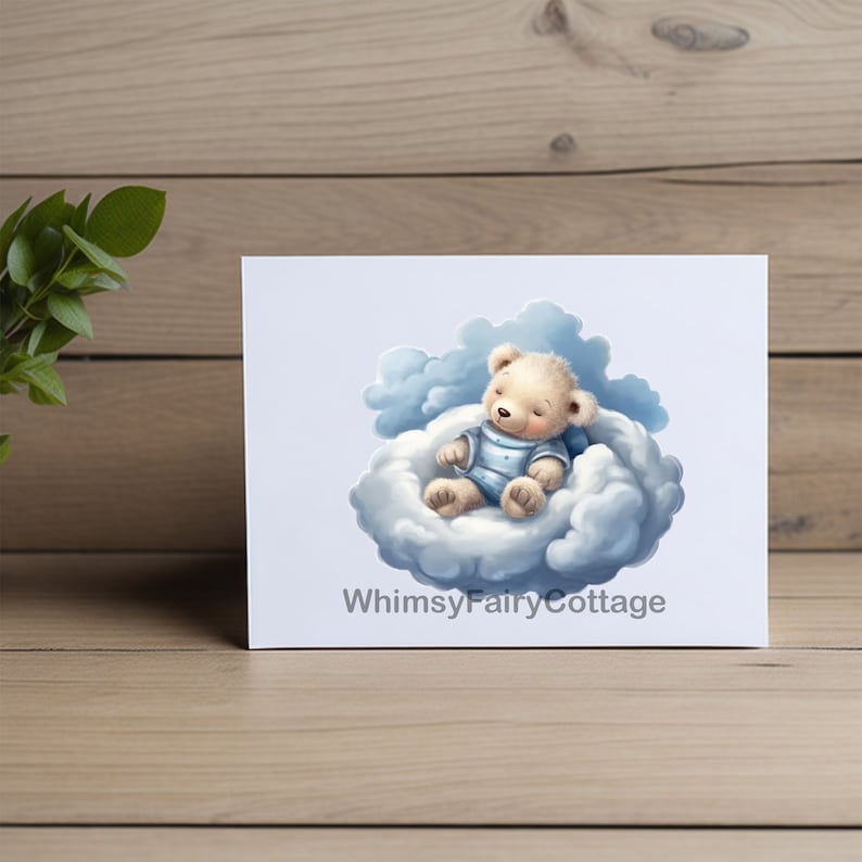 Blue Baby Teddy Bear Sleeping Clipart PNG Transparent, Boy Nursery ...