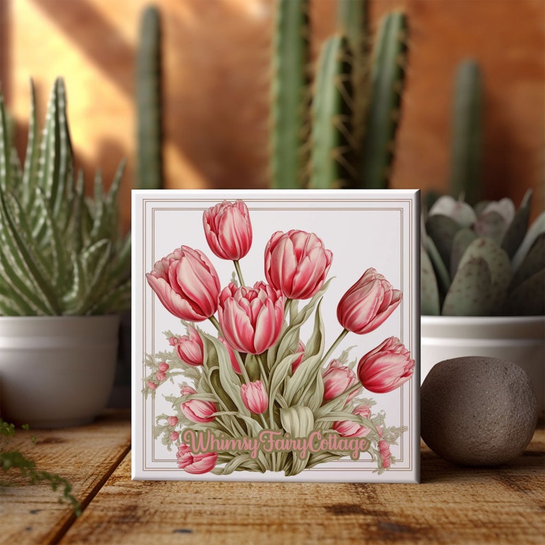 Pink Tulips Border Clipart PNG, Pastel Spring Flower Border Frames ...