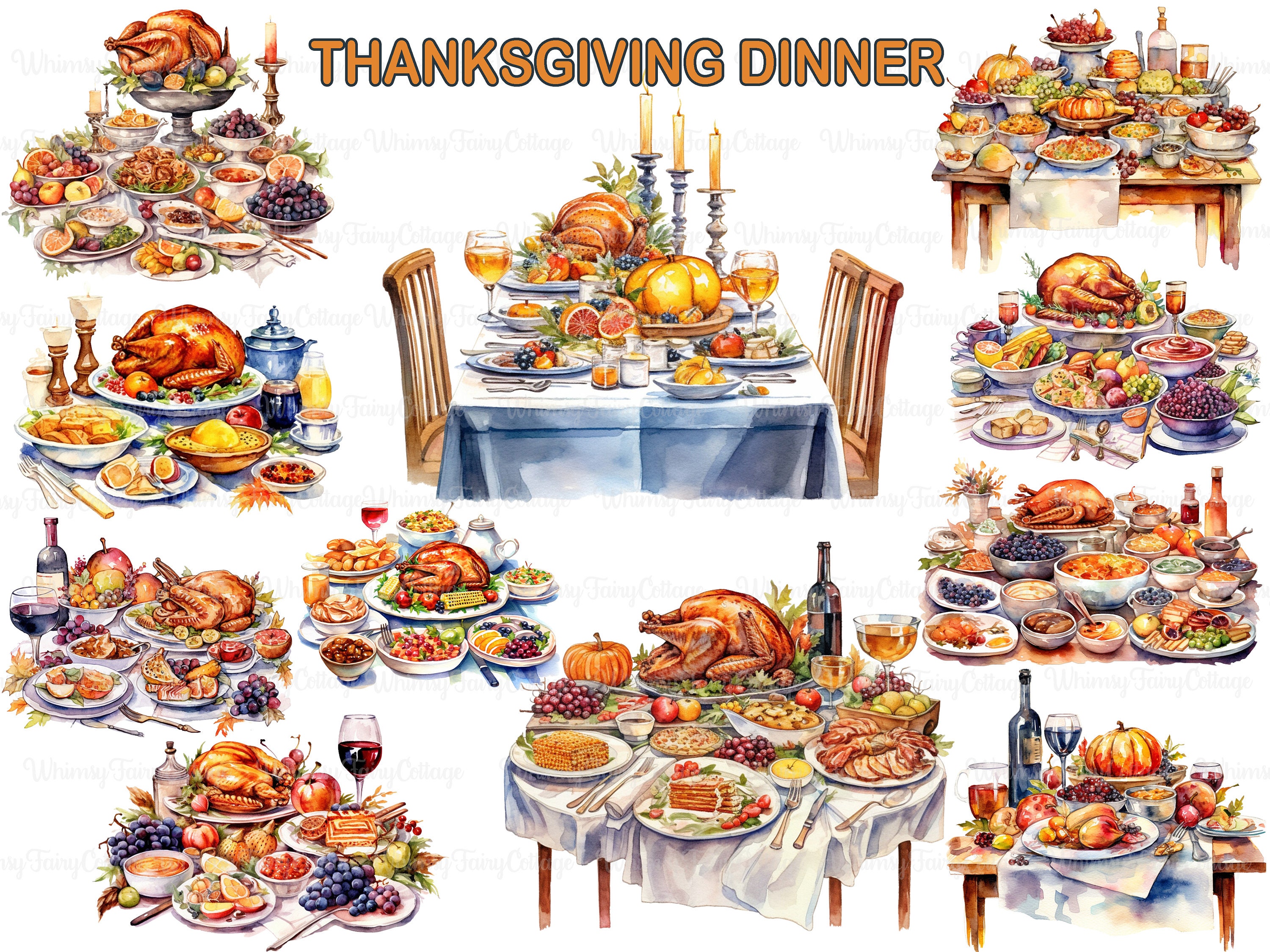 Dinner Table With Food Clip Art