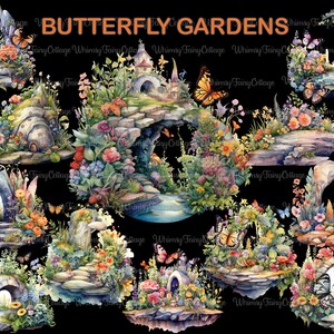Butterfly Garden Clipart PNG Transparent, Garden Elements PNG ...