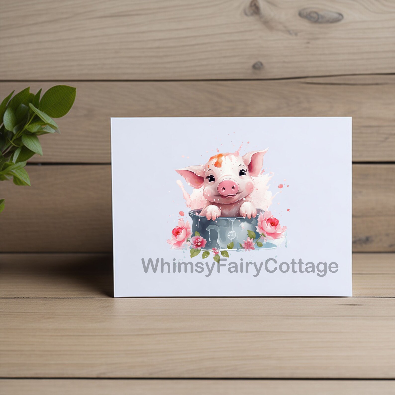 Watercolor Cute Piglets Clipart, Floral Baby Pigs Clipart, Sublimation ...