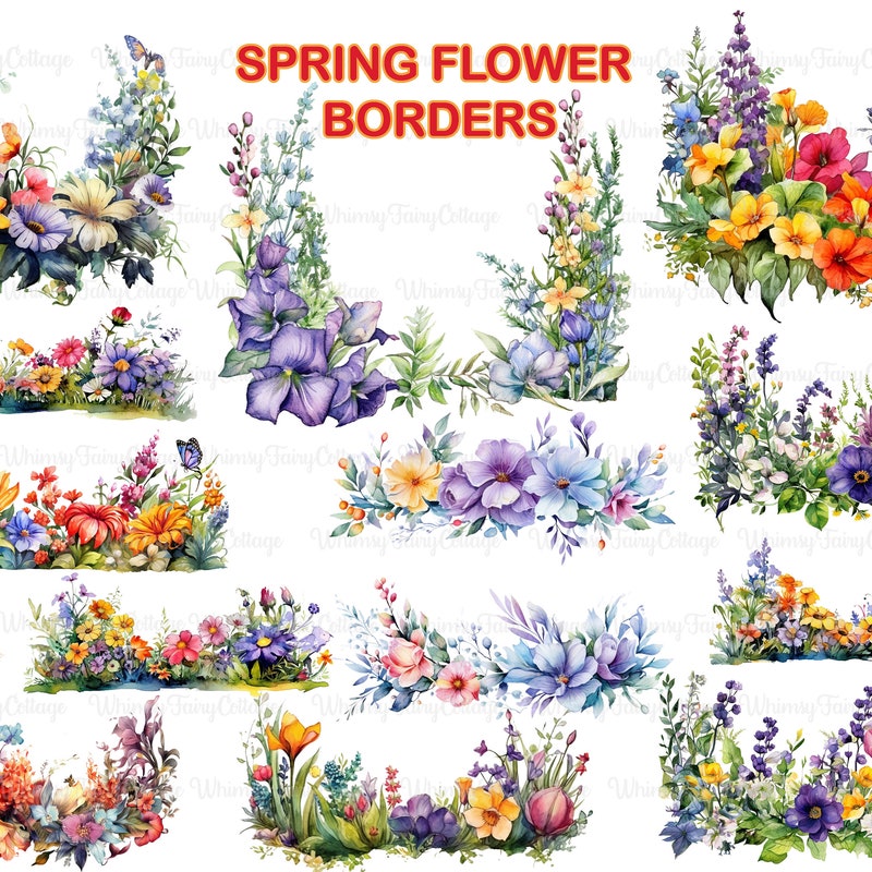 Spring Flower Borders - Etsy