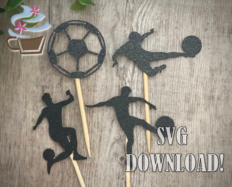 Soccer Cupcake Topper Silhoutte SVG Download - Etsy