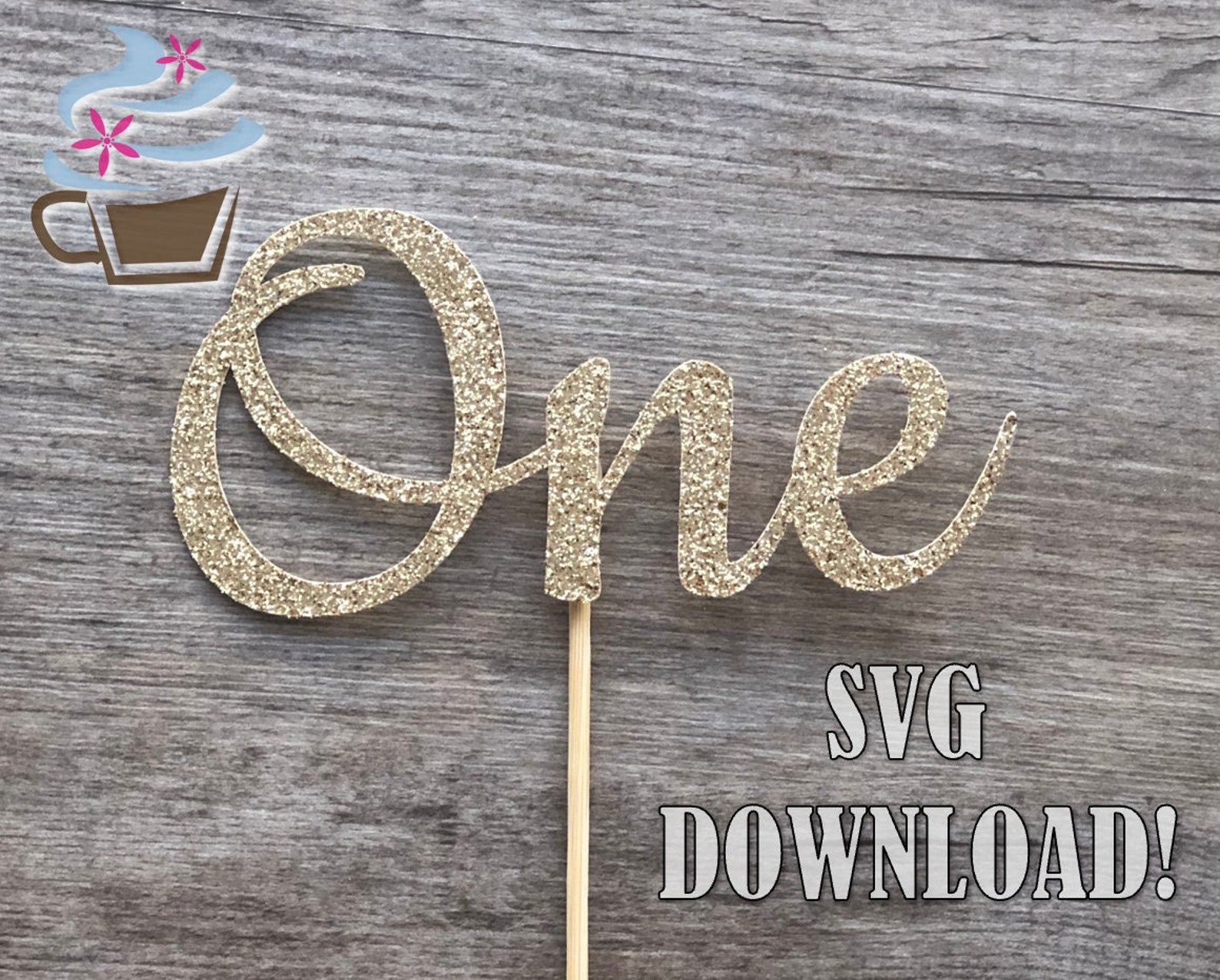 One SVG Download Birthday Cake Topper - Etsy
