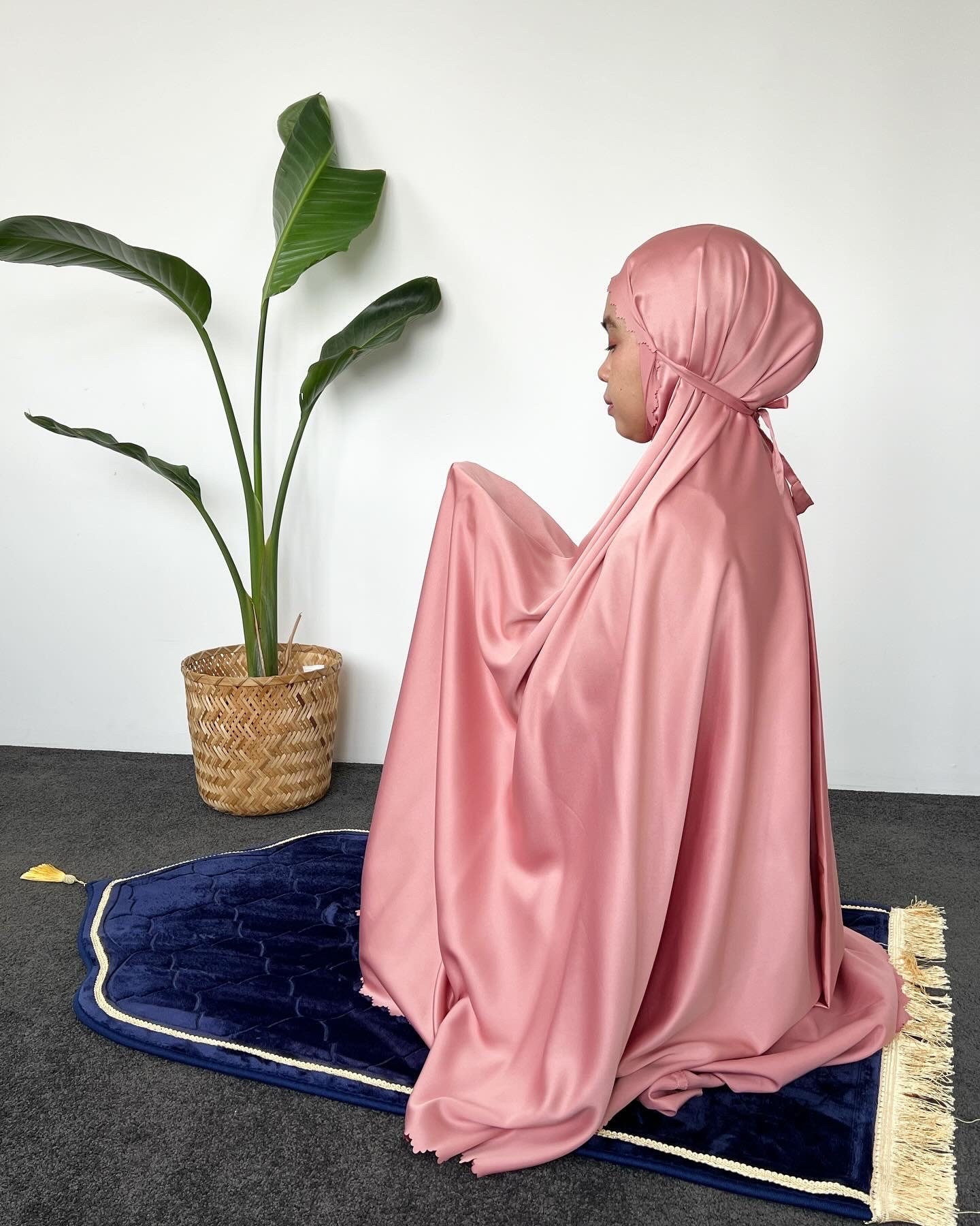 Woman Prayer Clothes Set With Skirt Satin Silky Hijab Online Australia ...