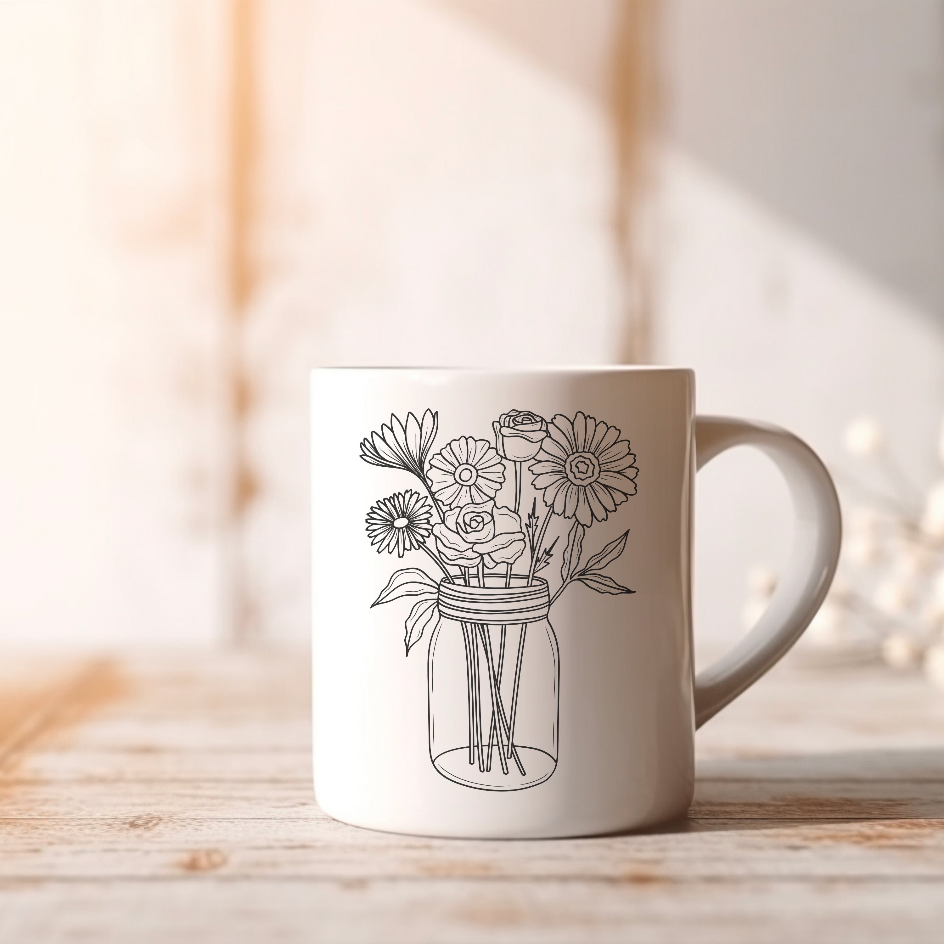 Flower Bouquet Svg, Wildflower Svg, Poppy, Peony, Daisy, Tulips and ...