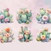 Cactus Clipart Succulent Png Cute Watercolor Plants in Pots - Etsy