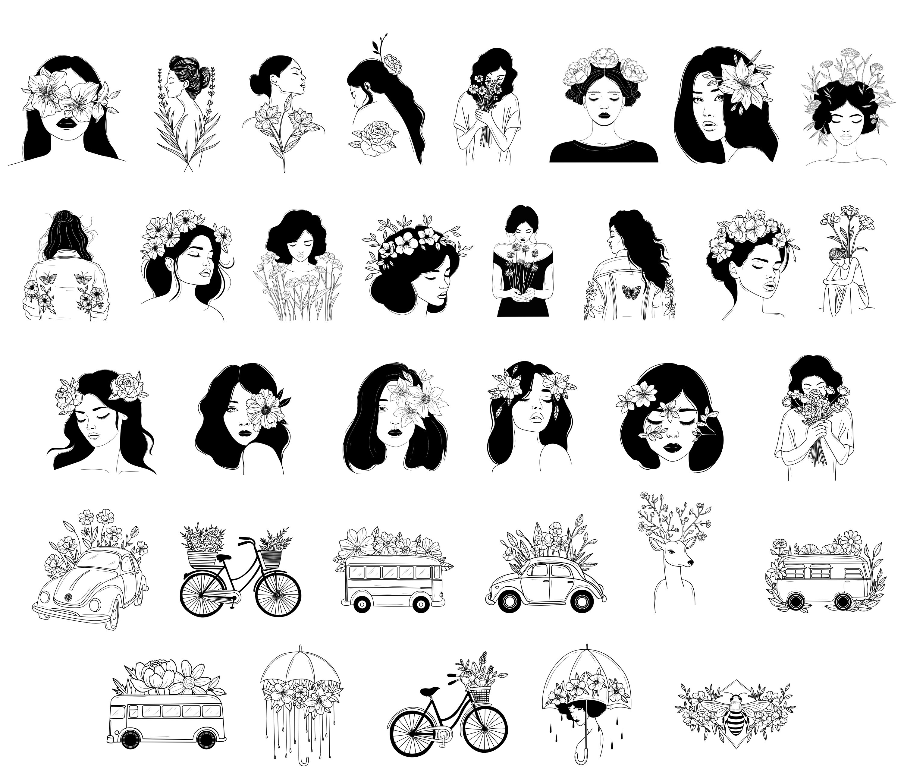 Wildflower Svg, Flowers Svg Bundle, Flower Bouquet Svg, 100 Cute Floral ...