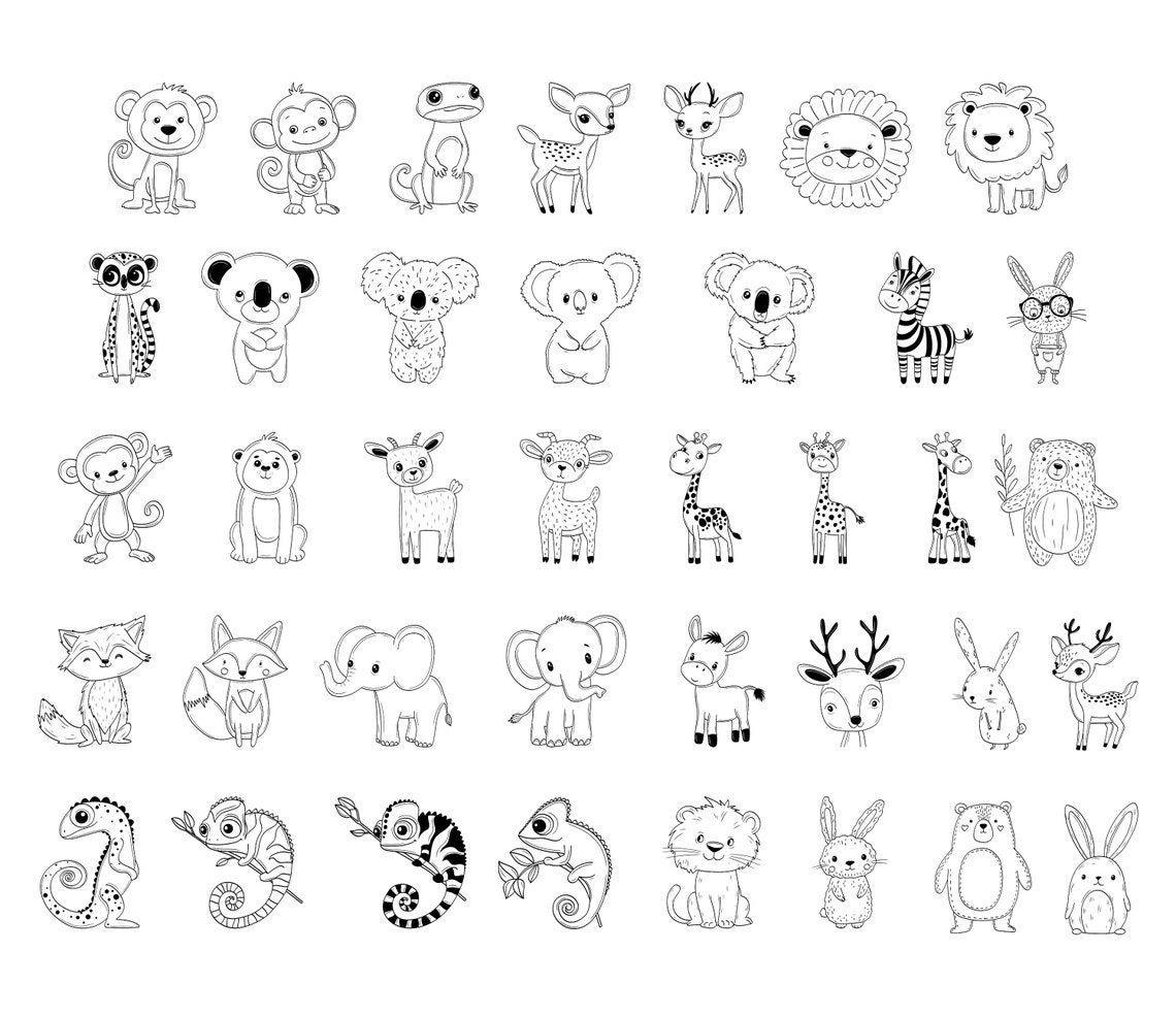 Cute Animal Svg Bundle, Tiger Svg, Animal Kingdom Svg, Elephant Svg ...