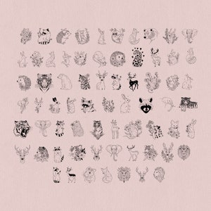 200 Hand-drawn Animal Procreate Stamps: Brush Set (digital Download) - Etsy
