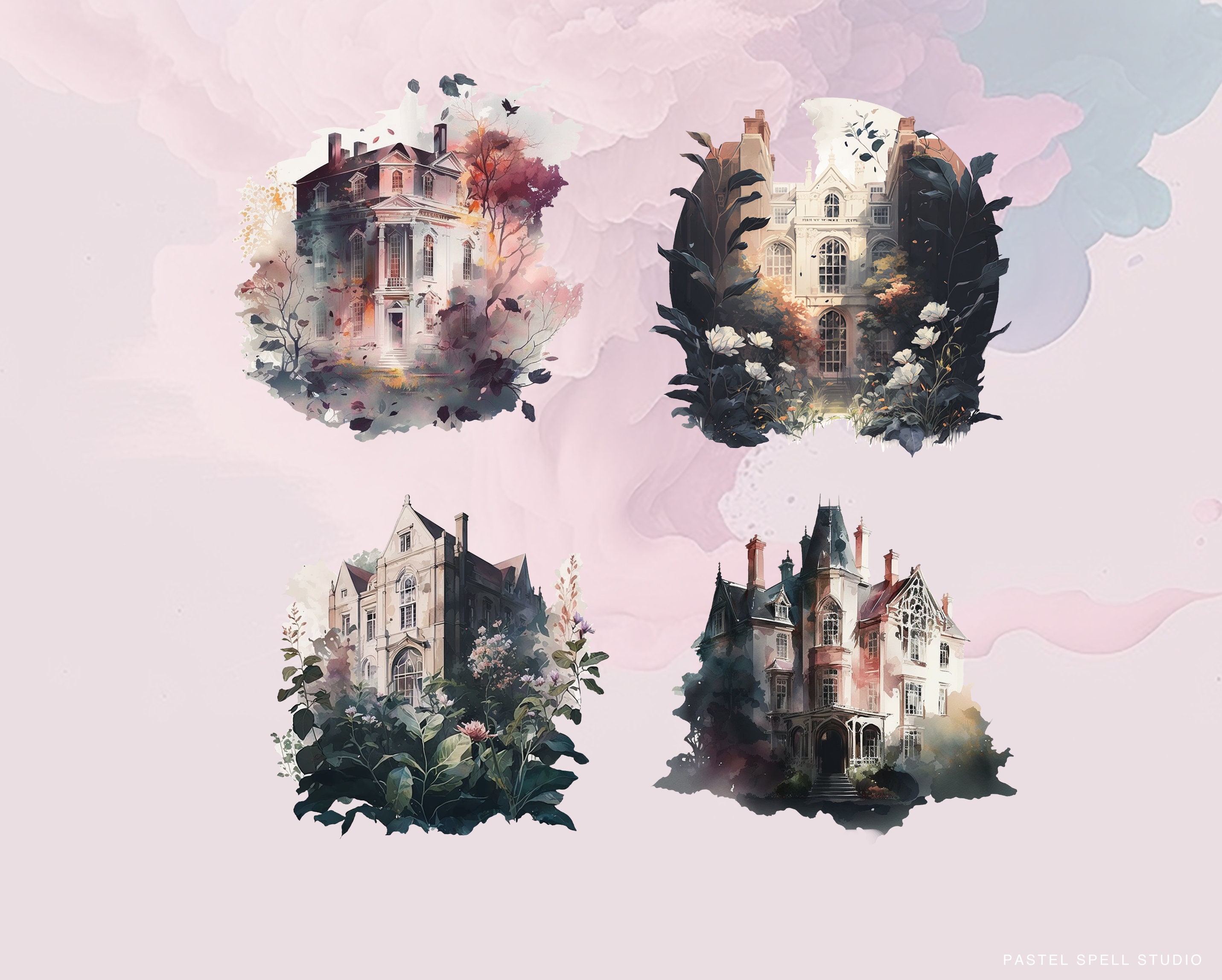 Dark Academia Clipart Bundle, Books Clipart, Dark Academia Stickers Png ...