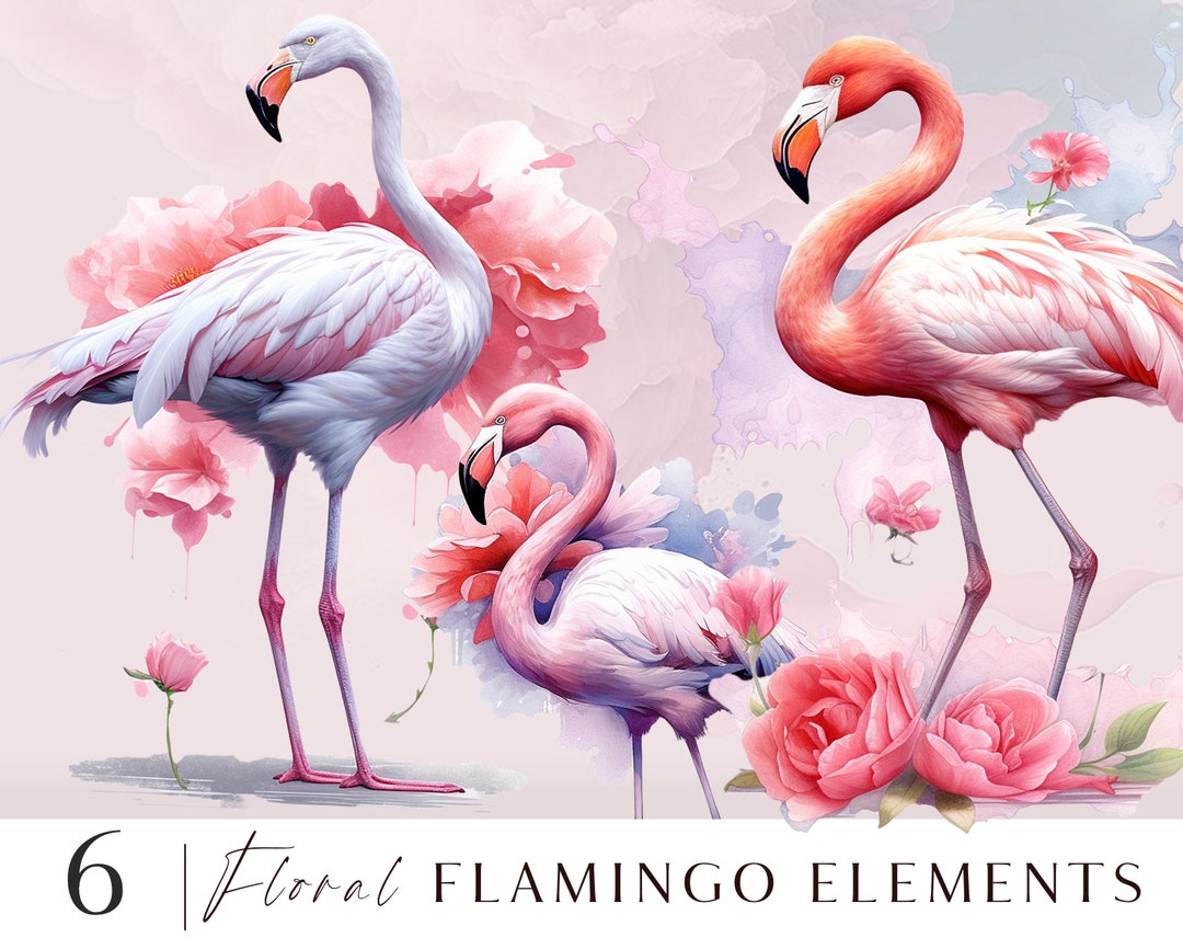 Flamingo Clipart, Pink Flamingo With Flowers Png, Tropical Summer Clip ...