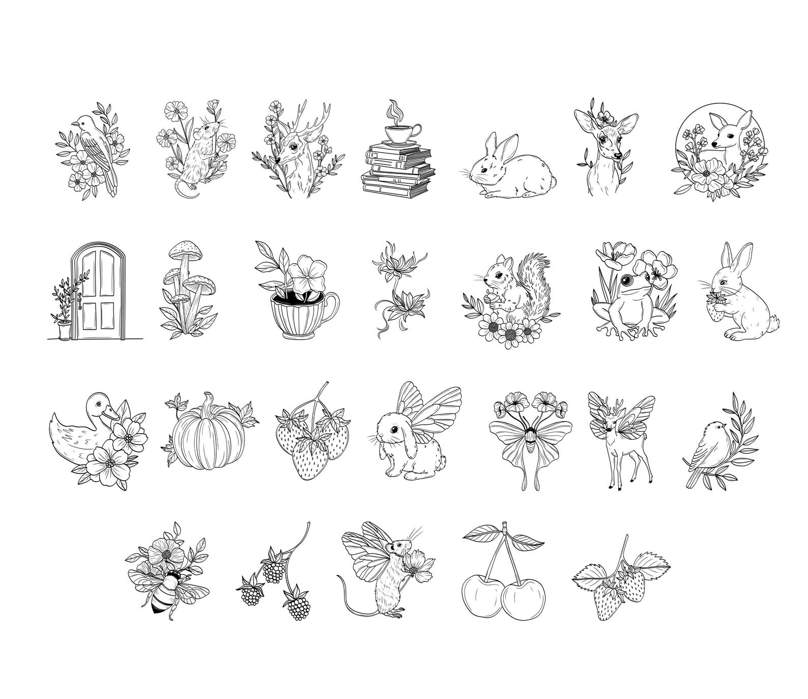 Cottagecore Svg Bundle, Butterfly Svg, Flower Svg, Cute Animals and ...