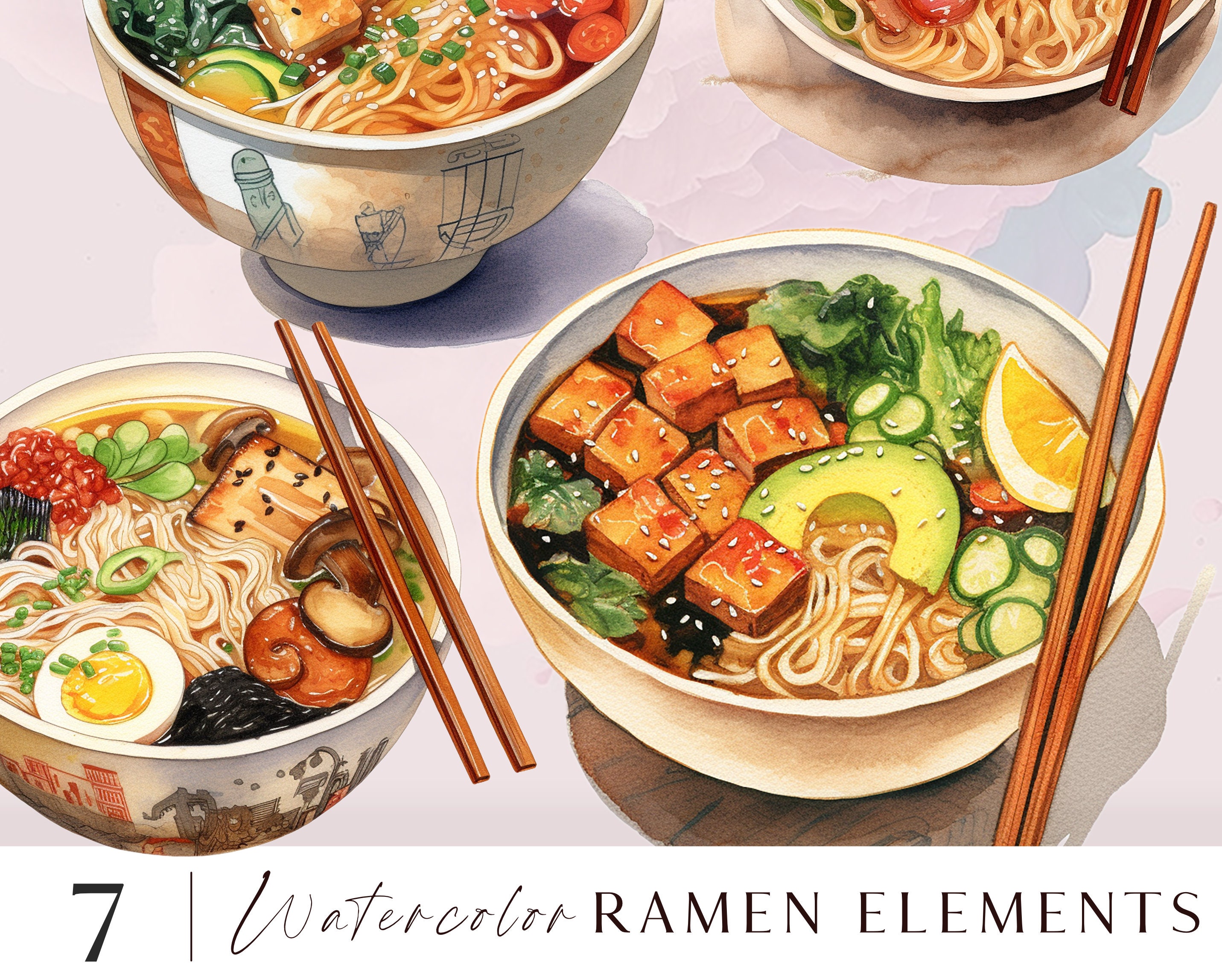 Ramen Clip Art Asian Food Png Soup Clip Art Illustrations - Etsy