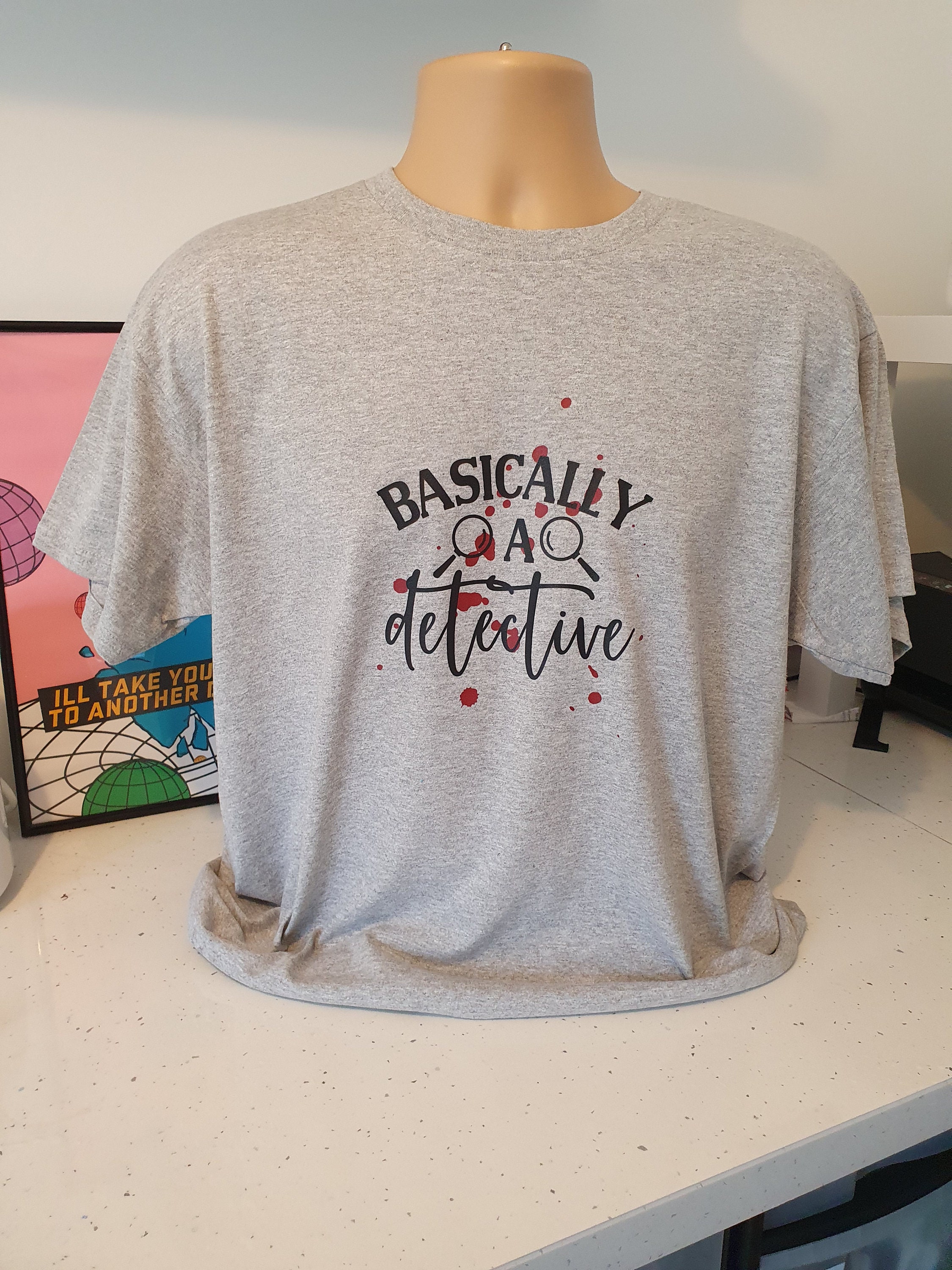 Detective Tshirt Grey, Crime Show Lover Shirt, Sleuth Tee, Investigator ...