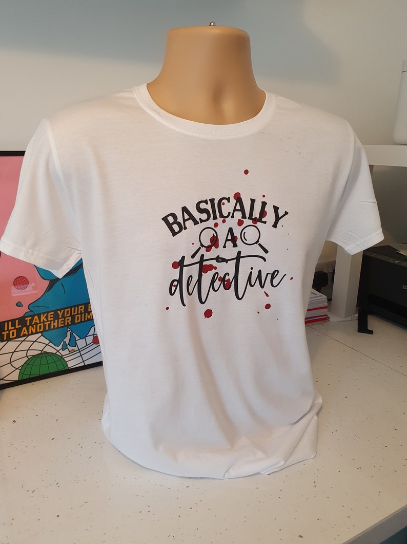 Detective Tshirt White, Crime Show Lover Shirt, Sleuth Tee ...