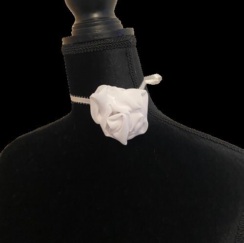 Handmade Flower Rose Choker, White Chiffon Necklace, Minimalist, Gifts ...