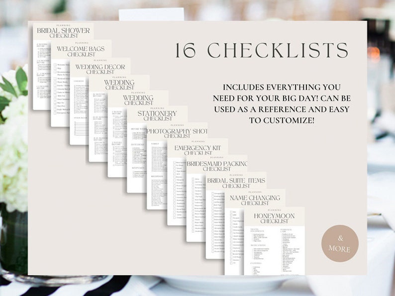 Wedding Planning Checklist: 16-page Bridal Organizer (digital Download ...