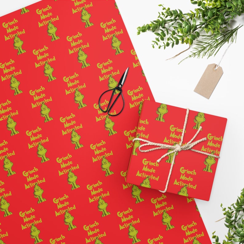 Grinch Wrapping Paper, Deluxe Holiday Gift Wrap, Grinch Themed Gift ...