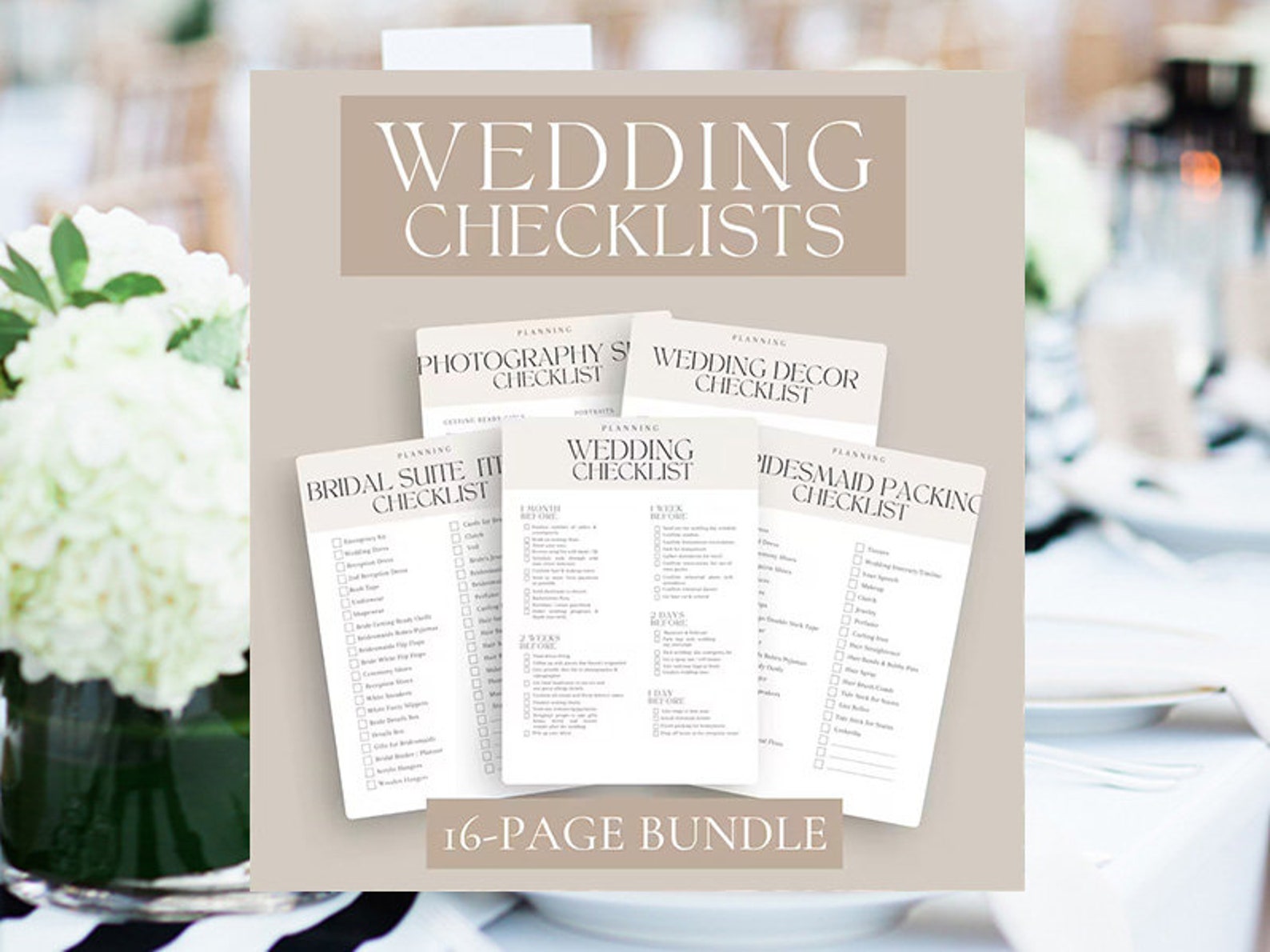 Wedding Checklist Printable Wedding Planning Checklist Wedding ...