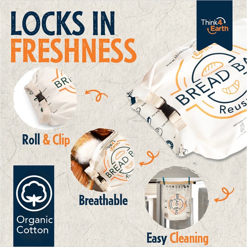 Organic Reusable Bread Bag - Keep Your Bread Fresh and the Environment ...