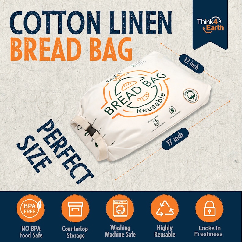 Organic Reusable Bread Bag - Keep Your Bread Fresh and the Environment ...