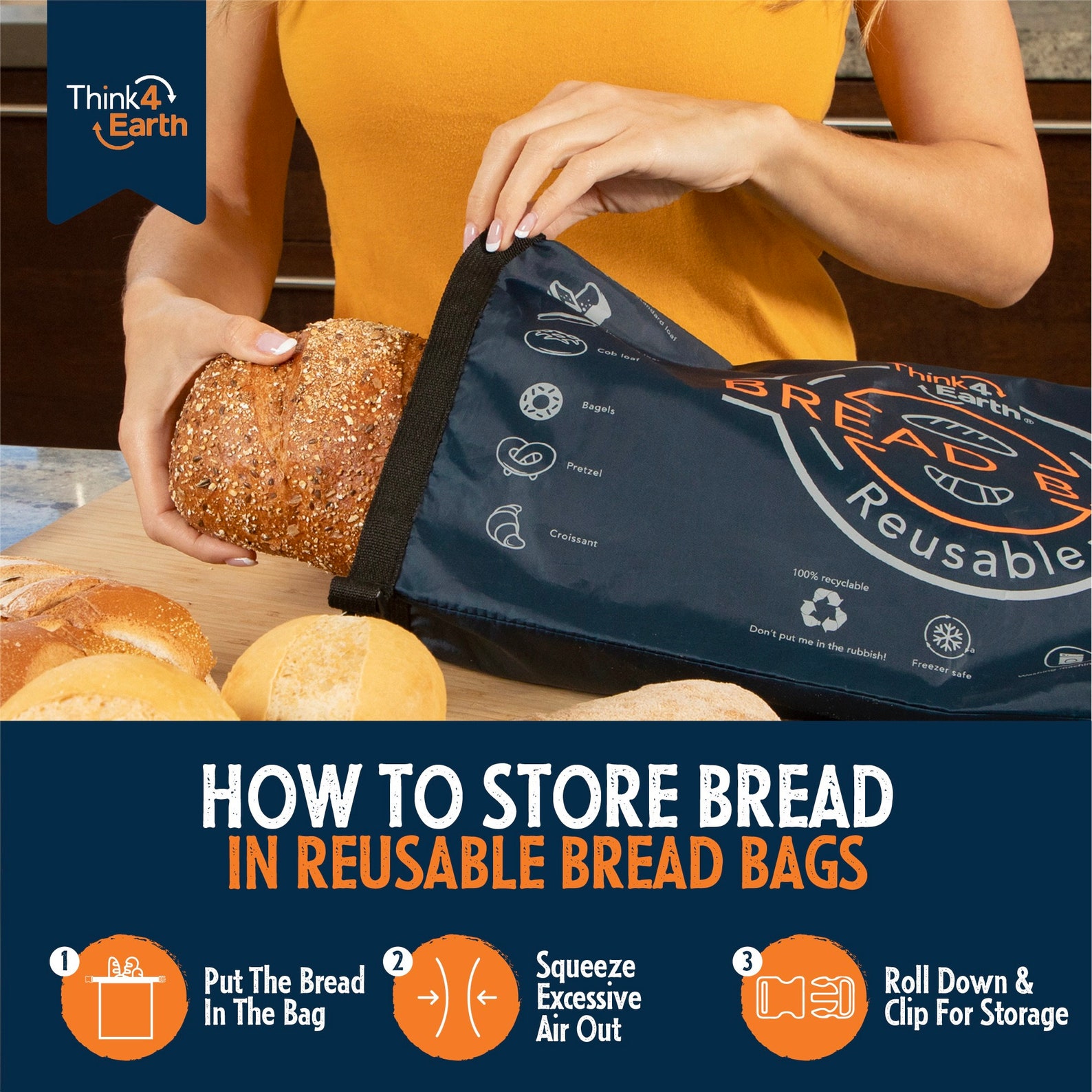 Reusable Bread and Baguette Bag, 2 Pack - Keep Your Loaves Fresh and ...