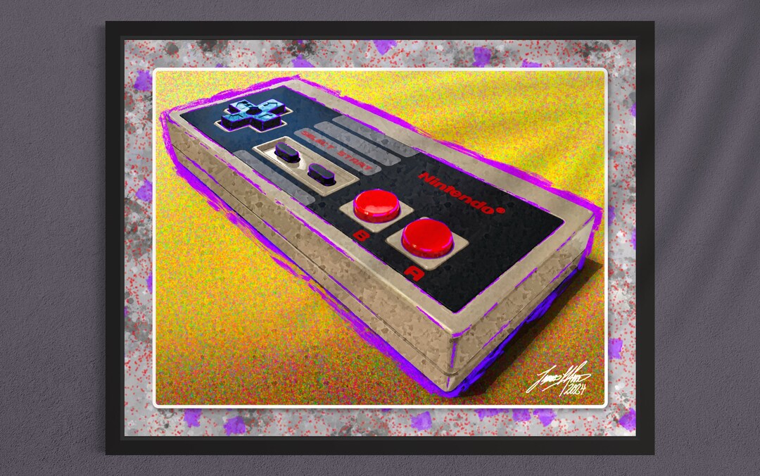 Retro NES Controller Digital Art - Etsy
