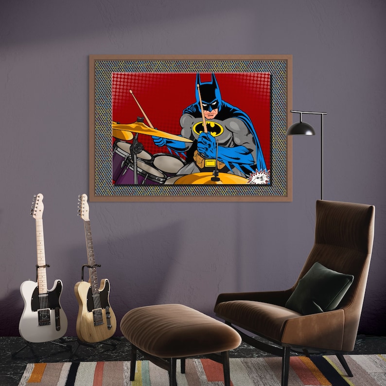 Bat Drums (comic Art) - Etsy