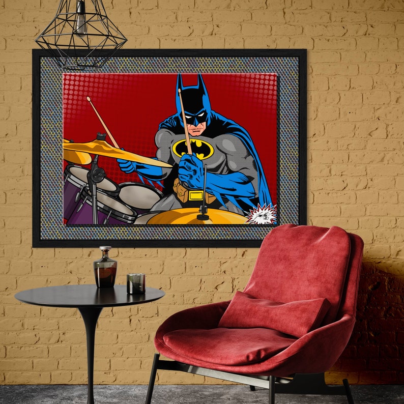 Bat Drums (comic Art) - Etsy