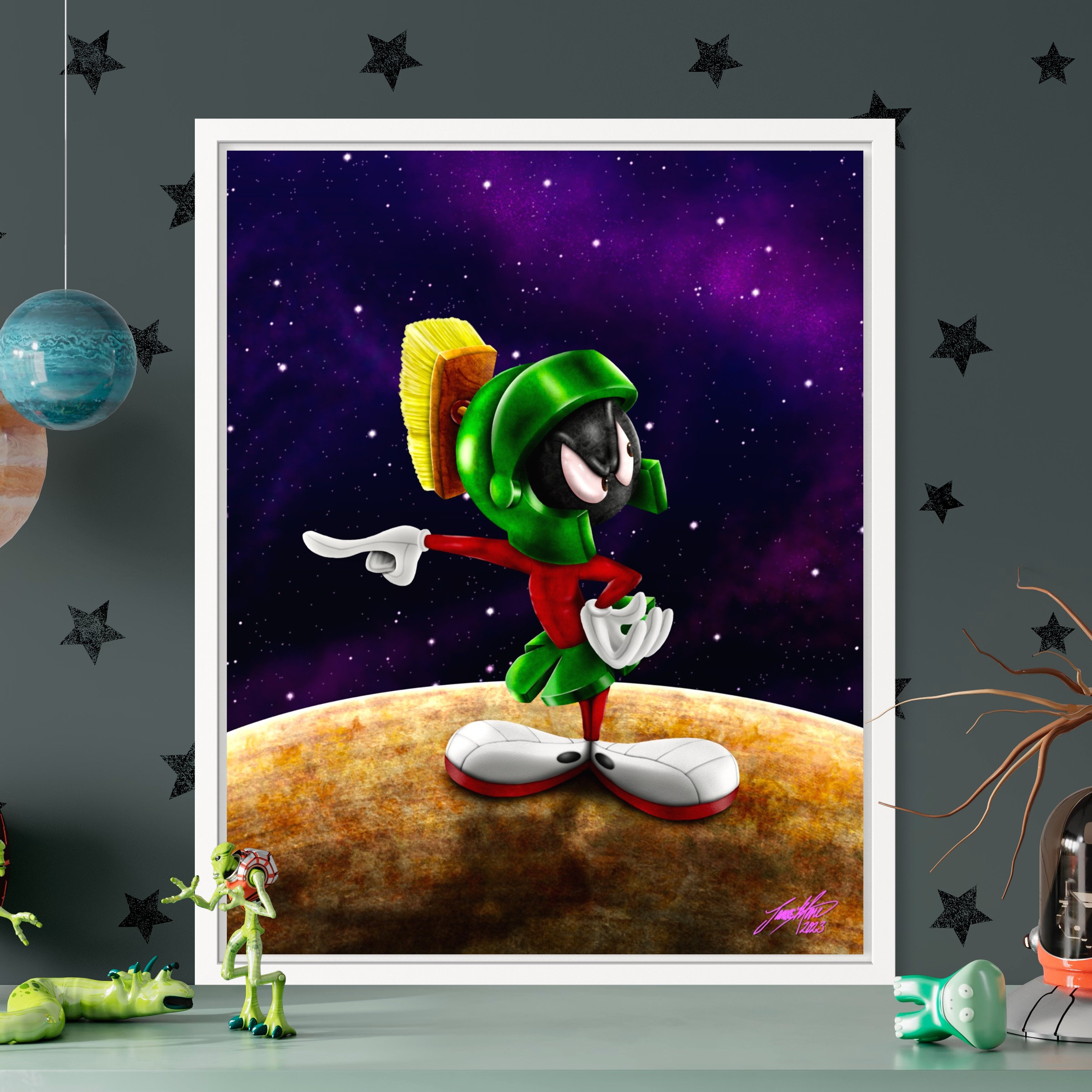 Marvin Arrives First marvin the Martian - Etsy