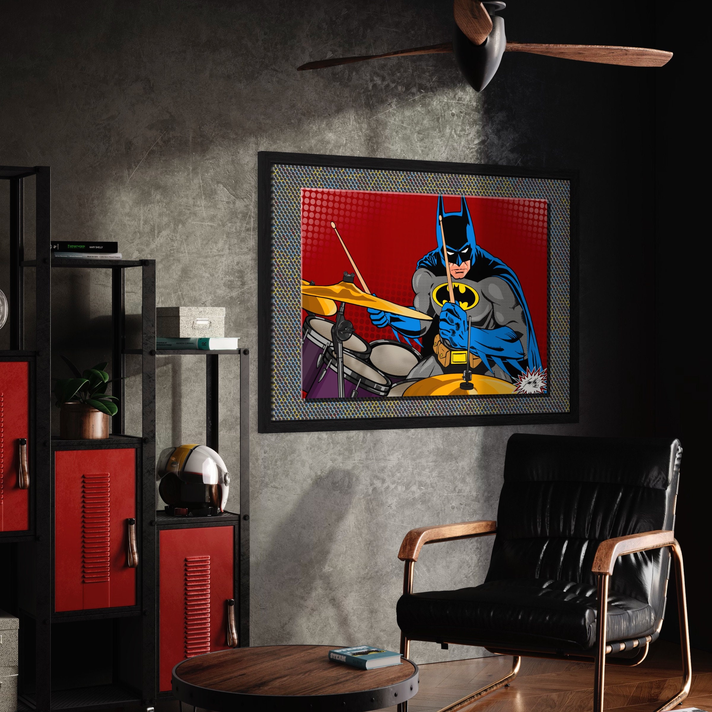 Bat Drums (comic Art) - Etsy